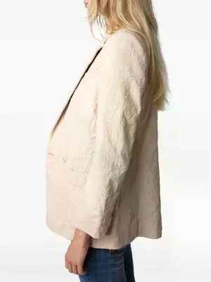 Zadig&Voltaire Peak-lapel Double-breasted Leather Blazer