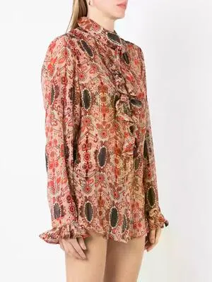 AMIR SLAMA Floral-print Silk Blouse