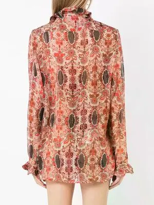 AMIR SLAMA Floral-print Silk Blouse