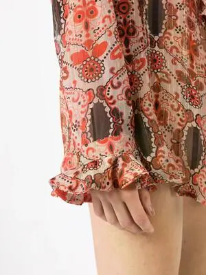 AMIR SLAMA Floral-print Silk Blouse