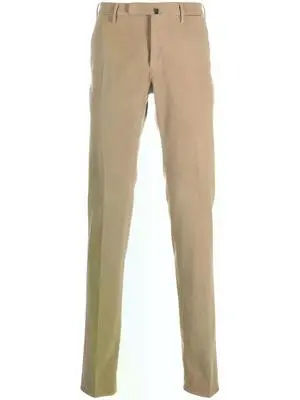 Incotex Tapered-leg Velour Trousers - Neutrals