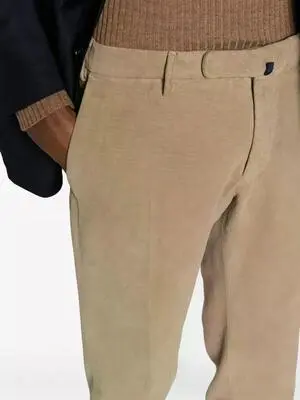 Incotex Tapered-leg Velour Trousers - Neutrals