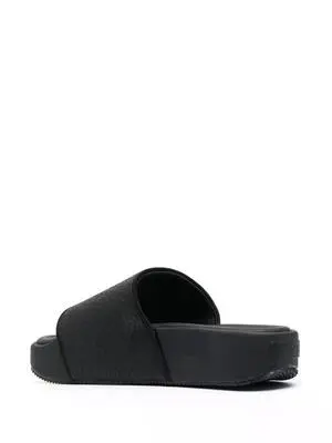Y3 Pebbled Open-toe Slides - Black