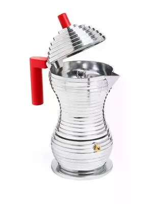 ALESSI Pulcina Geometric Espresso Pot - Silver