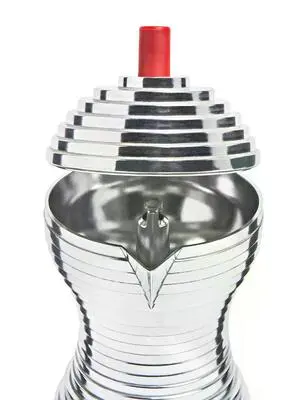 ALESSI Pulcina Geometric Espresso Pot - Silver