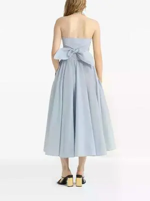 PATOU Halterneck Faille Maxi Dress - Blue