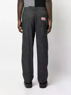 Kenzo Check Pattern Tapered Trousers