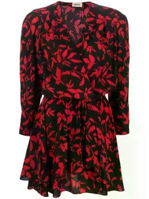 Zadig&Voltaire Rogers Leaf-print Mini Dress