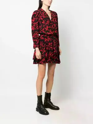 Zadig&Voltaire Rogers Leaf-print Mini Dress