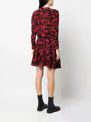 Zadig&Voltaire Rogers Leaf-print Mini Dress