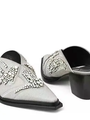 JIMMY CHOO Cece 60mm Glitter Mules