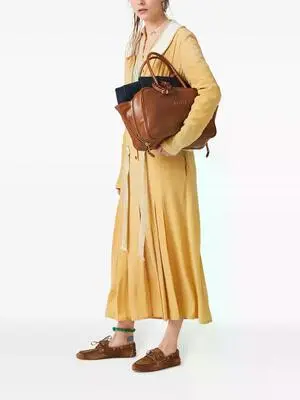 Miu Miu Beau Large Leather Tote Bag - Brown