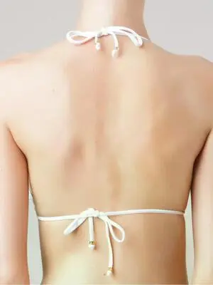 AMIR SLAMA Ruffled Trim Triangle Bikini Top