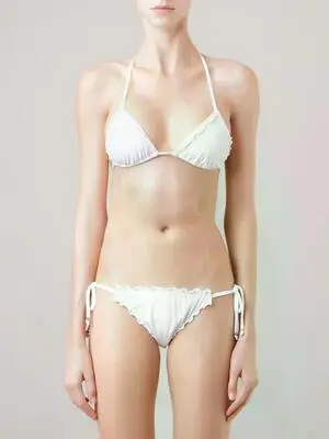AMIR SLAMA Ruffled Trim Triangle Bikini Top