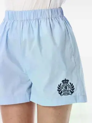 SPORTY & RICH Crest-embroidered Shorts