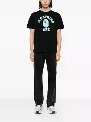 A BATHING APE Logo Print T-shirt - Black