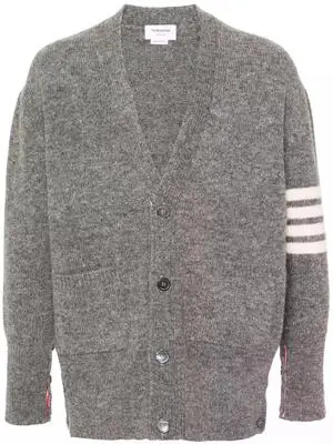Thom Browne 4-bar Mélange Wool Cardigan