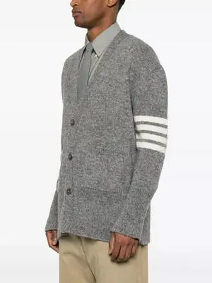 Thom Browne 4-bar Mélange Wool Cardigan