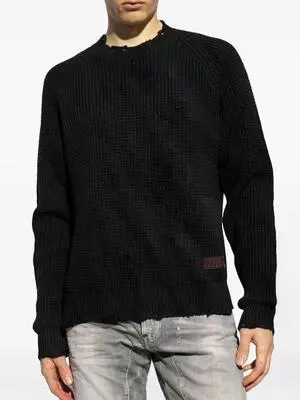 Dsquared2 Logo-patch Waffle-knit Jumper