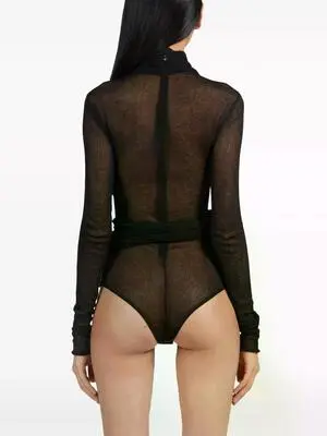 FERRAGAMO High-neck Semi-sheer Bodysuit