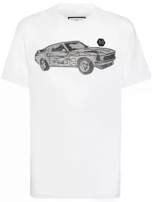 Philipp Plein Strass Cars Racing T-shirt - White