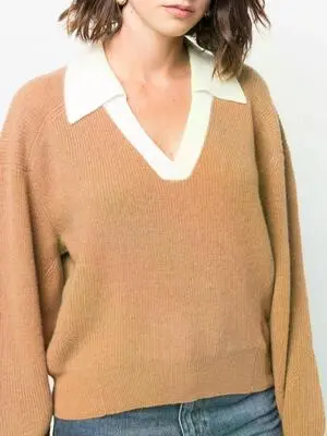 Rag & Bone Collared Cashmere Jumper - Brown