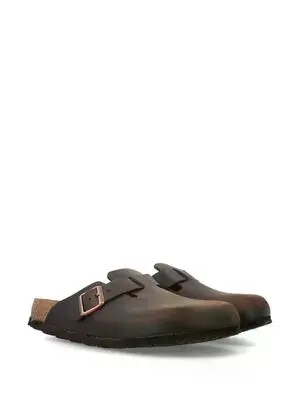 BIRKENSTOCK Buckle-fastening Leather Clogs - Brown