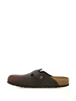 BIRKENSTOCK Buckle-fastening Leather Clogs - Brown
