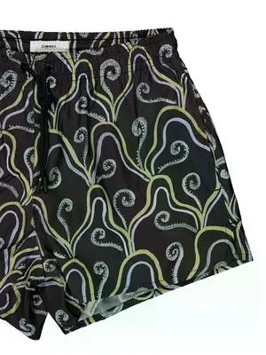 Commas Abstract-pattern Swim Shorts - Black
