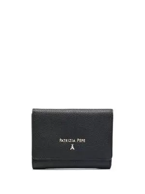 Patrizia Pepe Grained-leather Logo-print Purse - Black