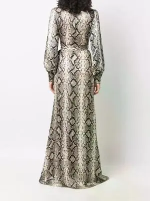Philipp Plein Python-print Silk Long Dress
