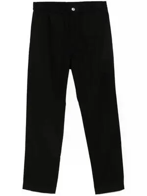 Maison Kitsuné Tapered Leg Cotton Twill Trousers - Black