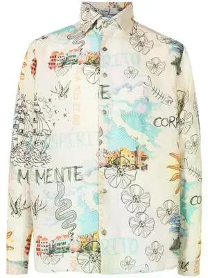 AMIR SLAMA Graphic-print Button-up Shirt