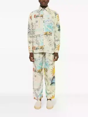 AMIR SLAMA Graphic-print Button-up Shirt