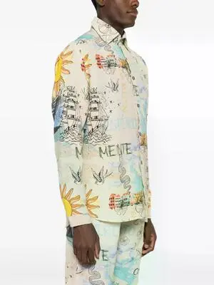 AMIR SLAMA Graphic-print Button-up Shirt