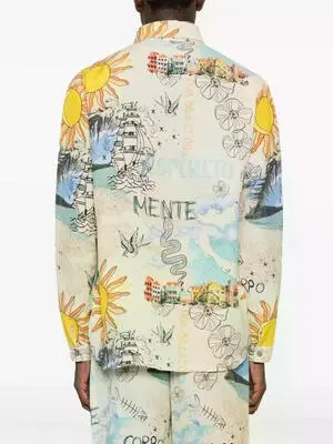 AMIR SLAMA Graphic-print Button-up Shirt