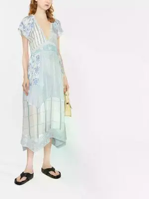 LoveShackFancy Patchwork Midi Dress