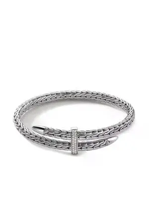 John Hardy Sterling Diamond Spear Flex Cuff Bracelet - Silver