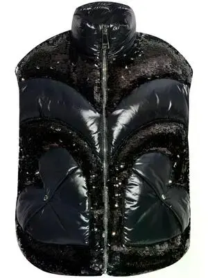 Khrisjoy Sequin-embellished Puffer Gilet - Black