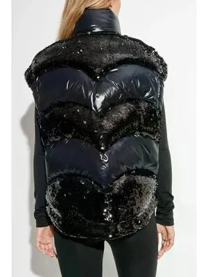Khrisjoy Sequin-embellished Puffer Gilet - Black