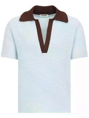 JIL SANDER V-neck Polo Shirt - Blue