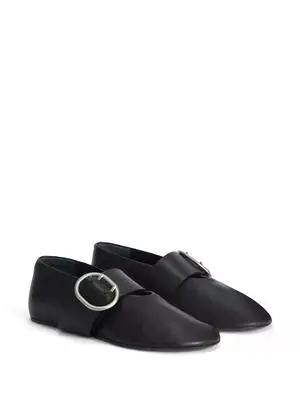 JIL SANDER Leather Ballerina Shoes - Black