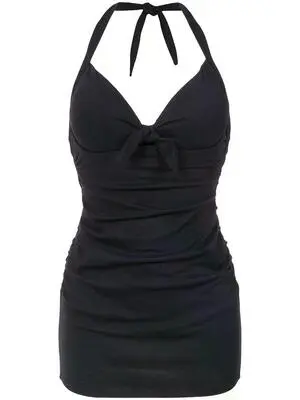 AMIR SLAMA Draped Swimsuit - Black