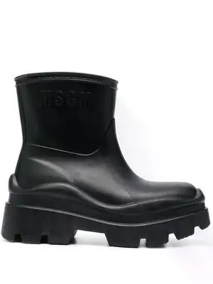 MSGM Logo-embossed Ankle Boots - Black