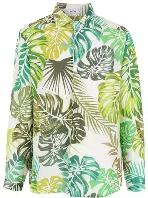AMIR SLAMA Leaf Print Shirt