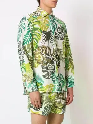 AMIR SLAMA Leaf Print Shirt