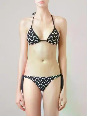 AMIR SLAMA Swirl-print Two-piece Bikini Set