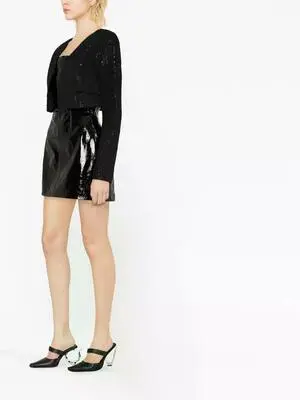 THE MANNEI Terras Sequined Cropped Blazer