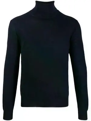 Canali Roll-neck Wool Sweater - Blue