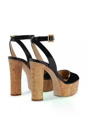 GIUSEPPE ZANOTTI Platform Sandals With Ankle Strap - Black